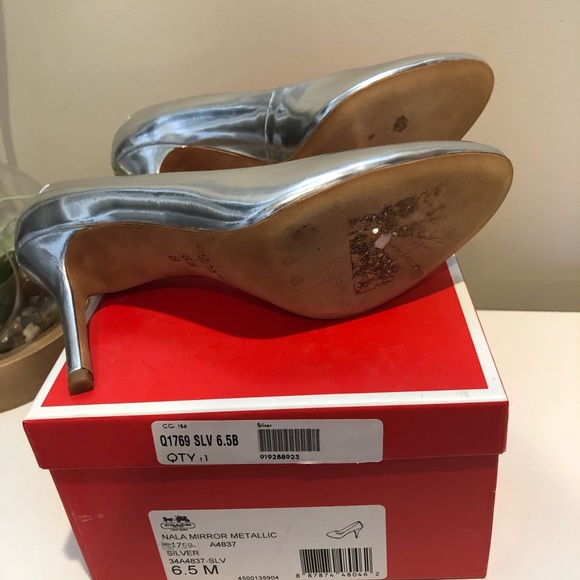 Coach | Shoes | Coach Nala Mirror Metallic Silver Pumps | Poshmark